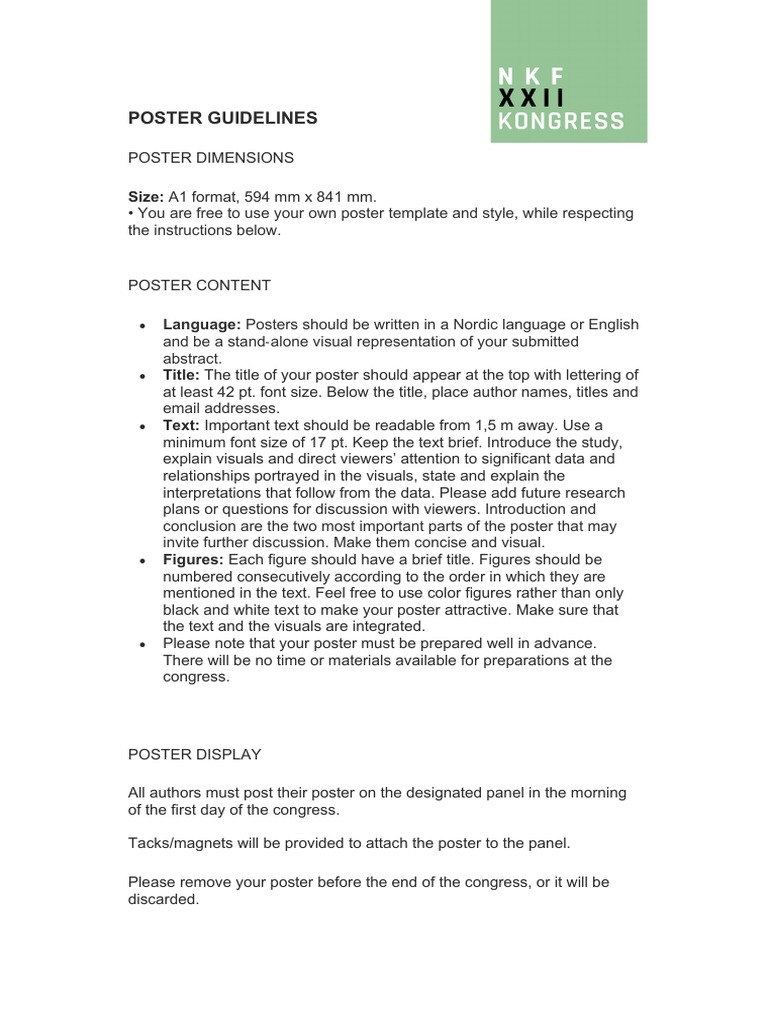 Guidelines For Posters | PDF | Art