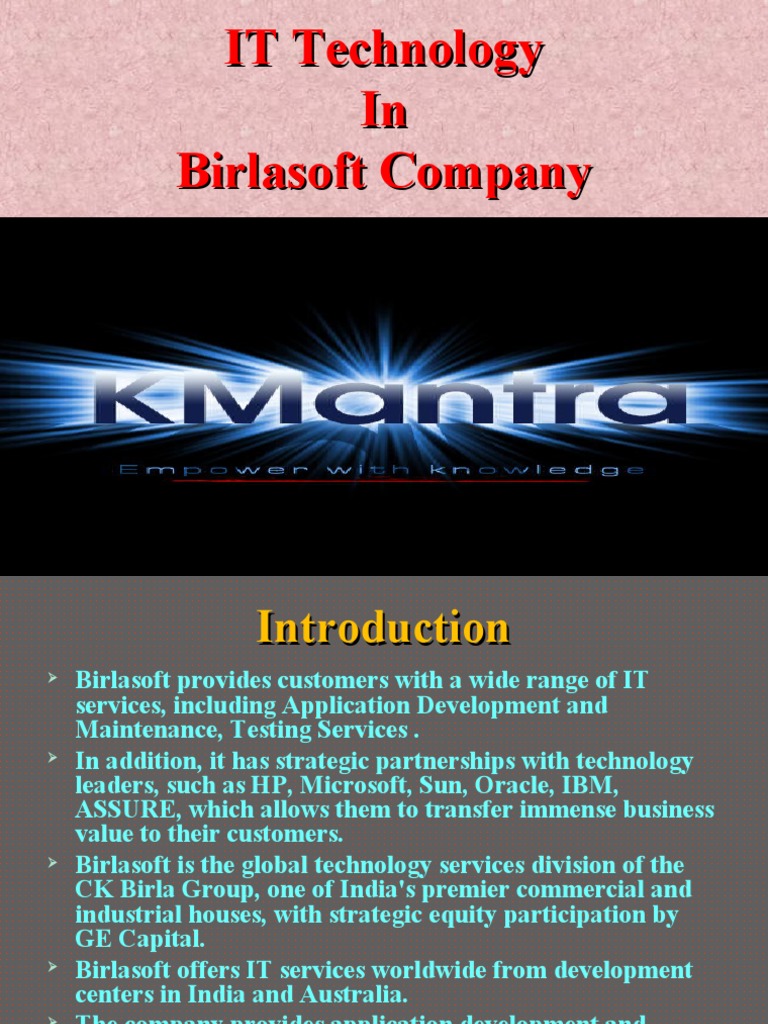 Birlasoft IT Services Overview | PDF | Business | Computing