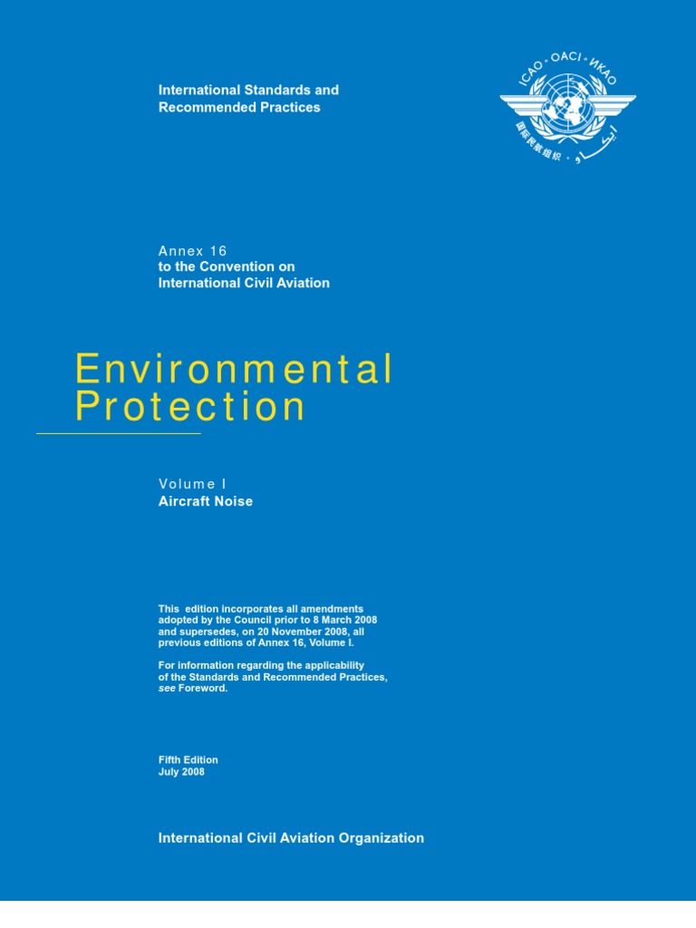 ANNEX 16 - Environmental Protection (VolumeI) | PDF | Airplane | Noise