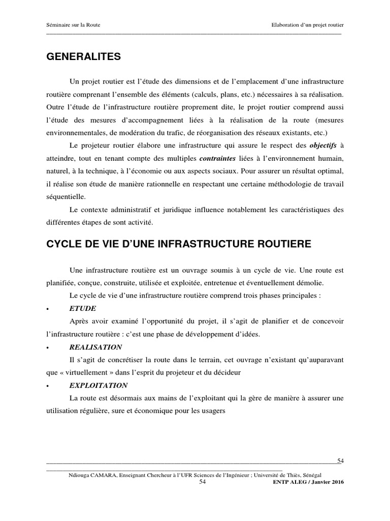 Elaboration D'Un Projet Routier 2 | PDF | Route | Analyse du cycle de vie
