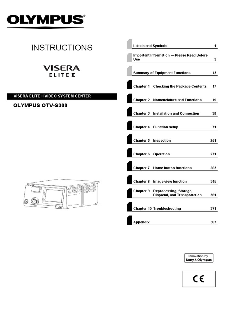 Instructions: Olympus Otv-S300 | PDF | Computer Monitor | Endoscopy