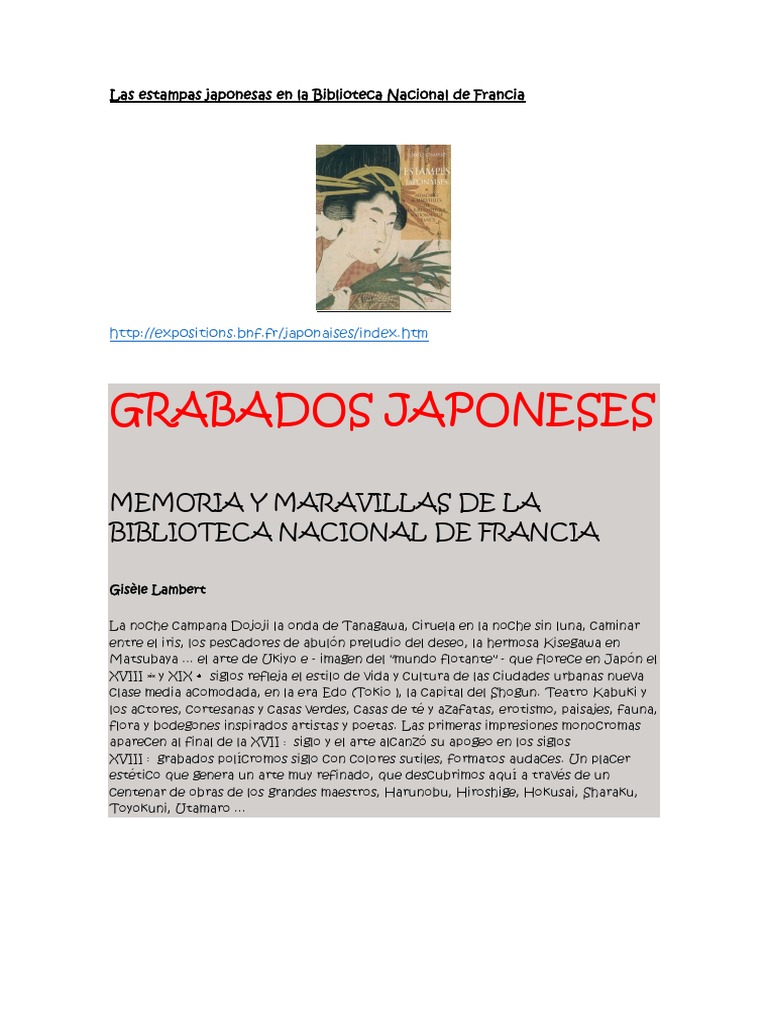 Las Estampas Japonesas | PDF | Ukiyo E | Grabado