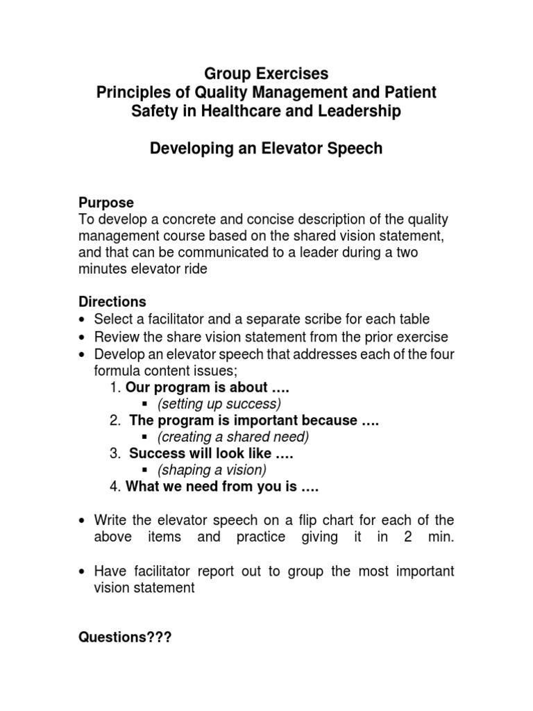 GE Elevator Speech | PDF