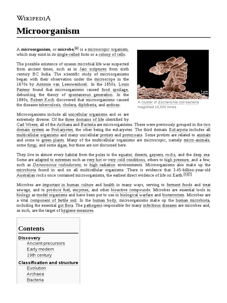 Microorganism | PDF | Microorganism | Cell (Biology)