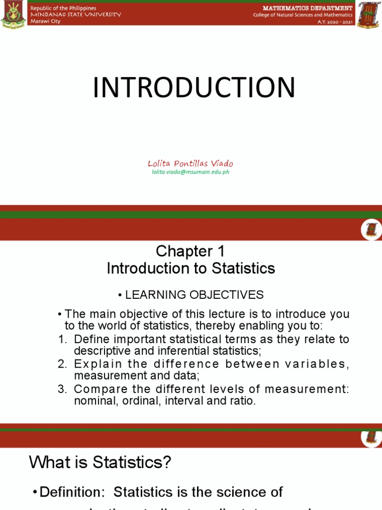 Introduction To Statistics | Download Free PDF | Level Of Measurement ...