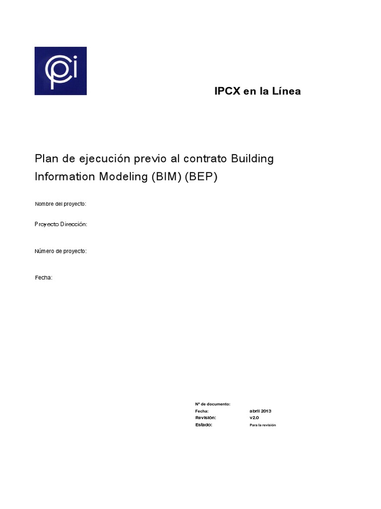 Cpix Pre-Contract Bim Execution Plan Bep V2.0.en - Es | PDF | Software | Arquitecto