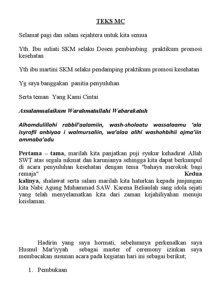 TEKS MC Acara Fix | PDF