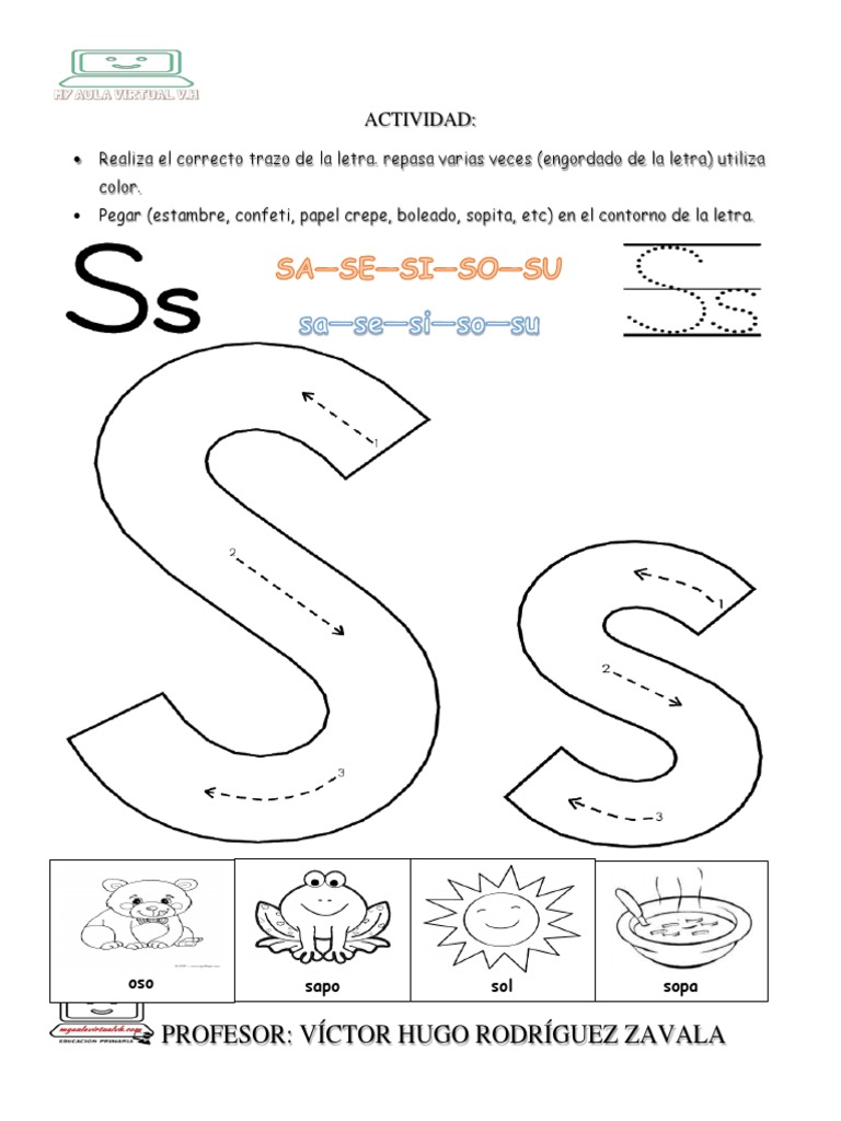 Trazos y Actividades de la Letra S | PDF