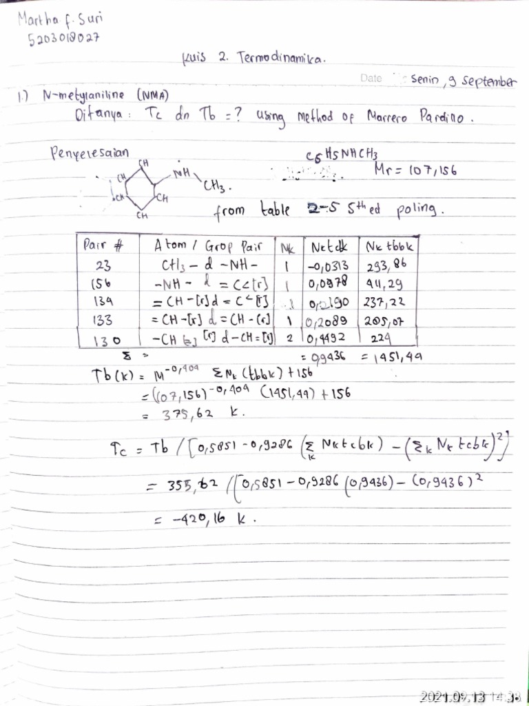 Solution TB TC Using Method Marrero Pardillo | PDF | Technology & Engineering
