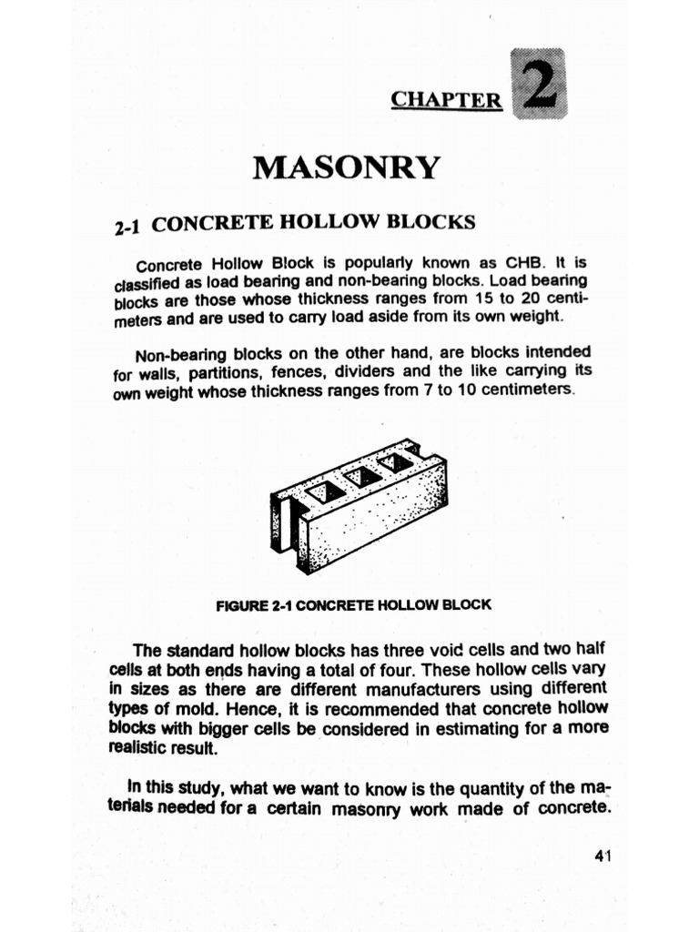Masonry Cost Estimation | PDF | Concrete | Area