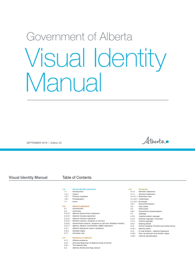 Alberta Corporate Identity Manual | PDF | Arial | Typography