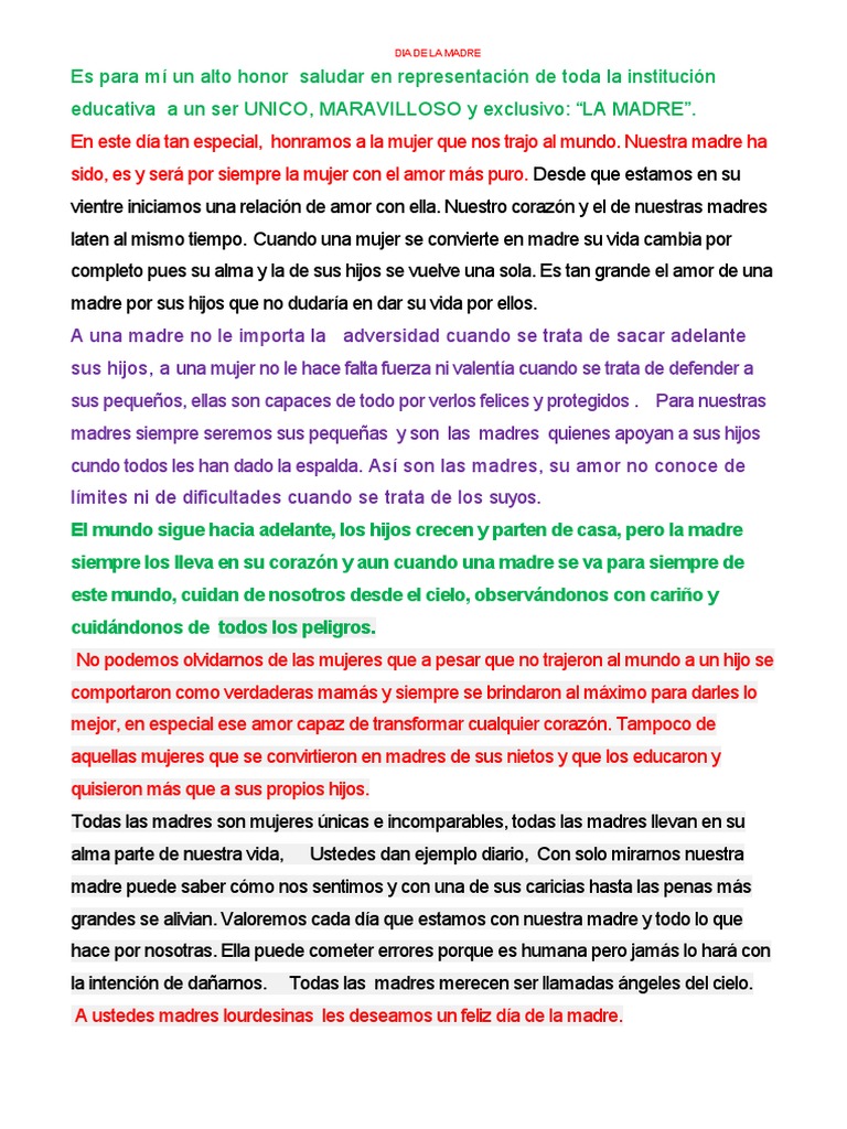 Dia de La Madre | PDF