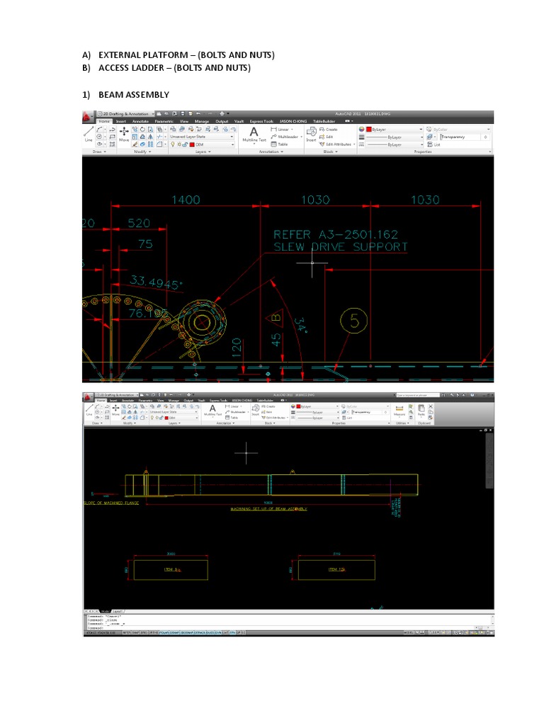 A) External Platform - (Bolts and Nuts) B) Access Ladder - (Bolts and ...
