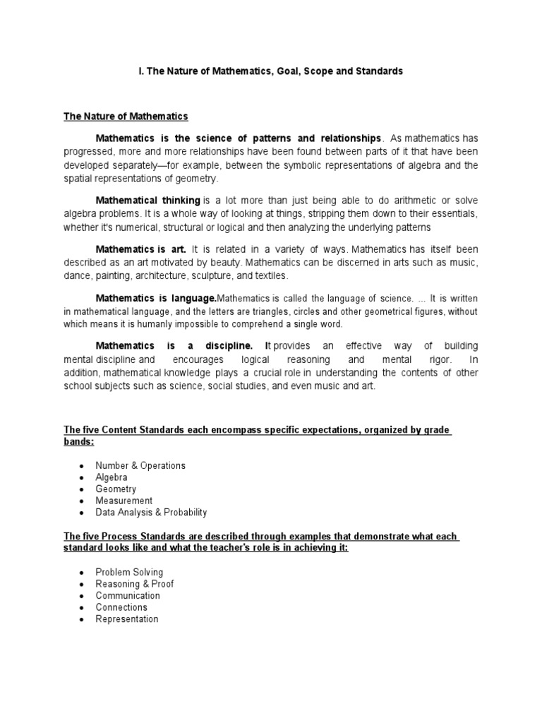 Nature and Scope of Mathematics | PDF | Teaching Mathematics | Geometry
