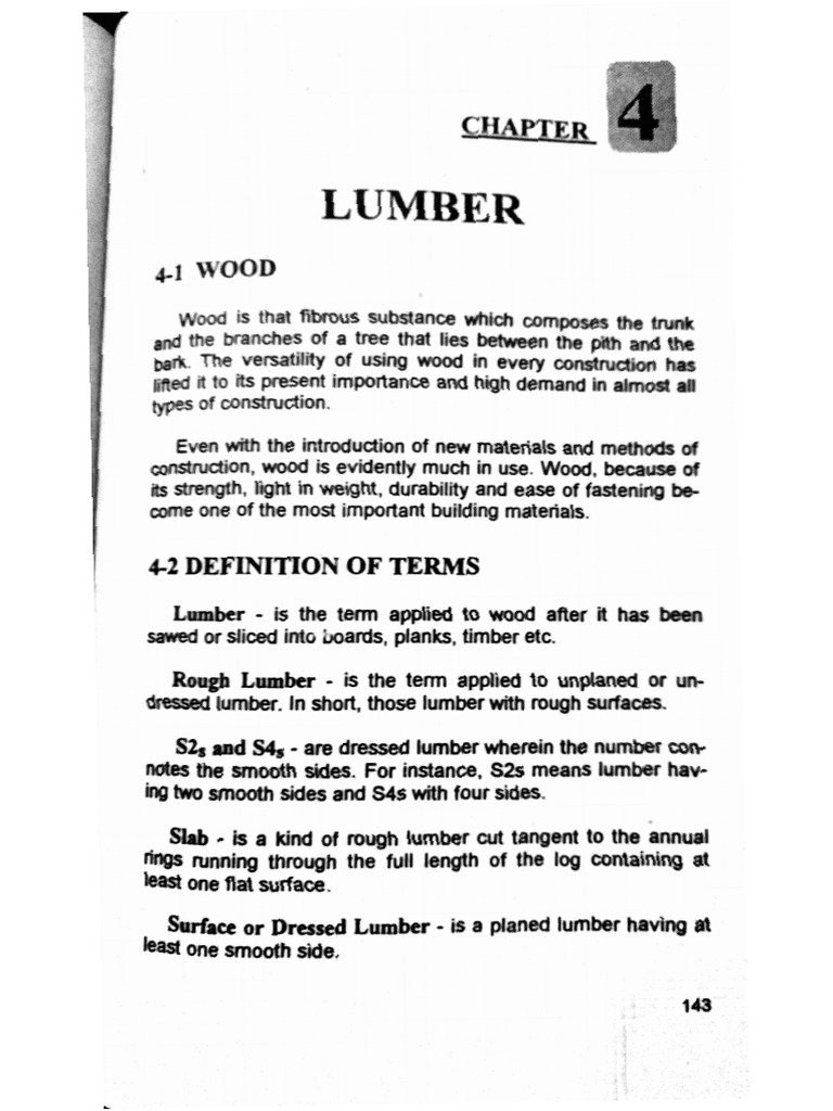 Chapter 4 - Lumber | PDF | Lumber | Wood