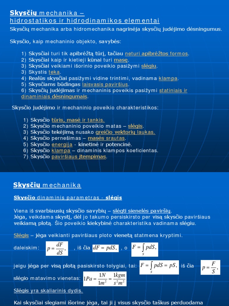 1.1.6 Skyschiu Mechanika (Fizika - KTU.2009) | PDF