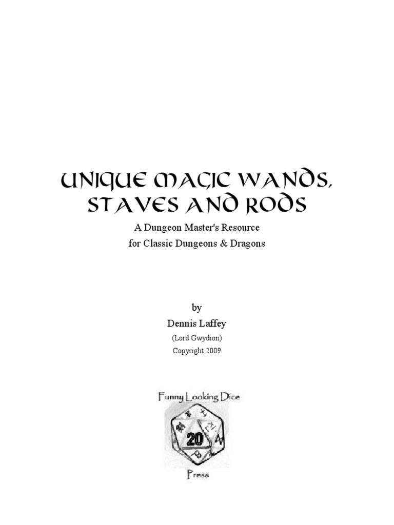 D&D - Unique Magic Wands, Staves and Rods | PDF | Dungeons & Dragons ...