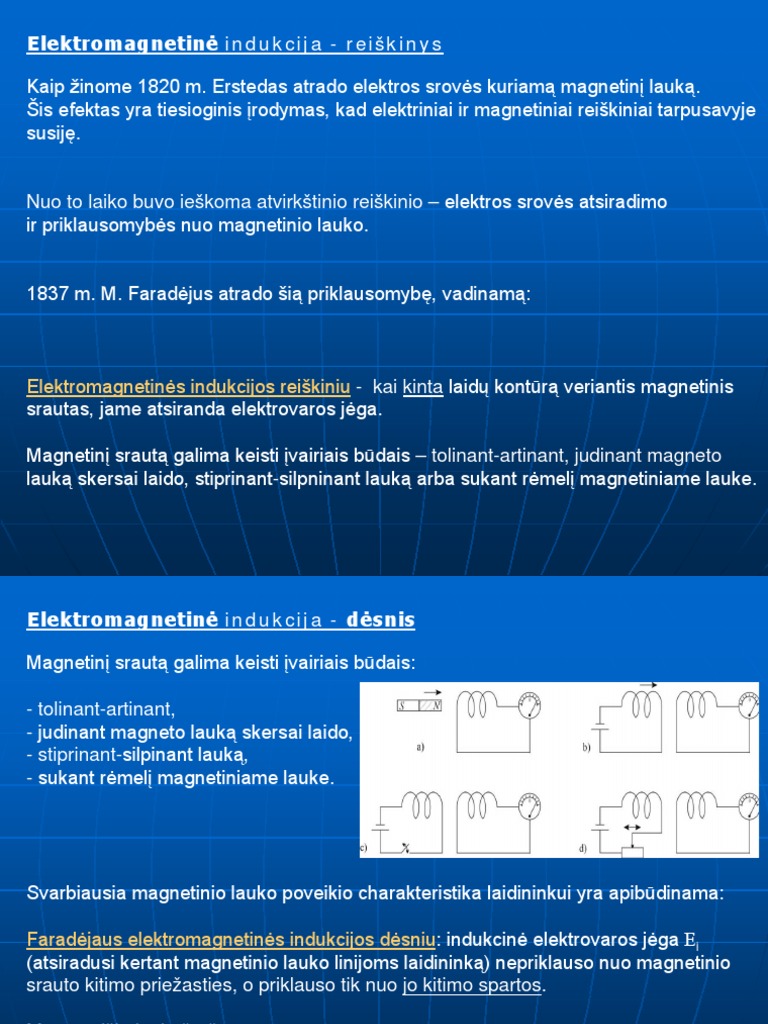 1.3.7 Elektromagnetine Indukcija (Fizika - KTU.2009) | PDF