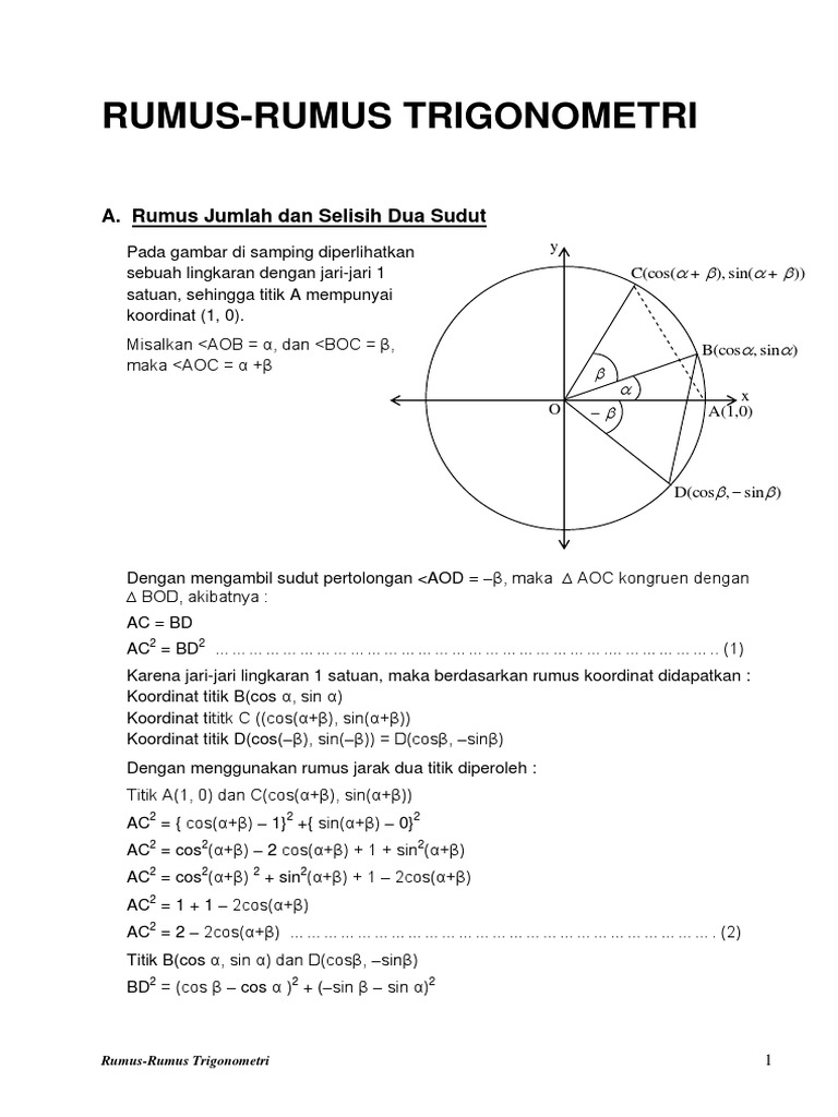 Nilai Tan 45° dalam Trigonometri | PDF