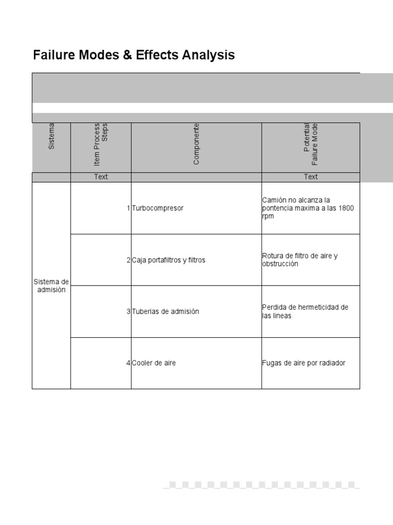 Ejercicio FMEA - Daniel Huisa | PDF | Cliente | Vehículos