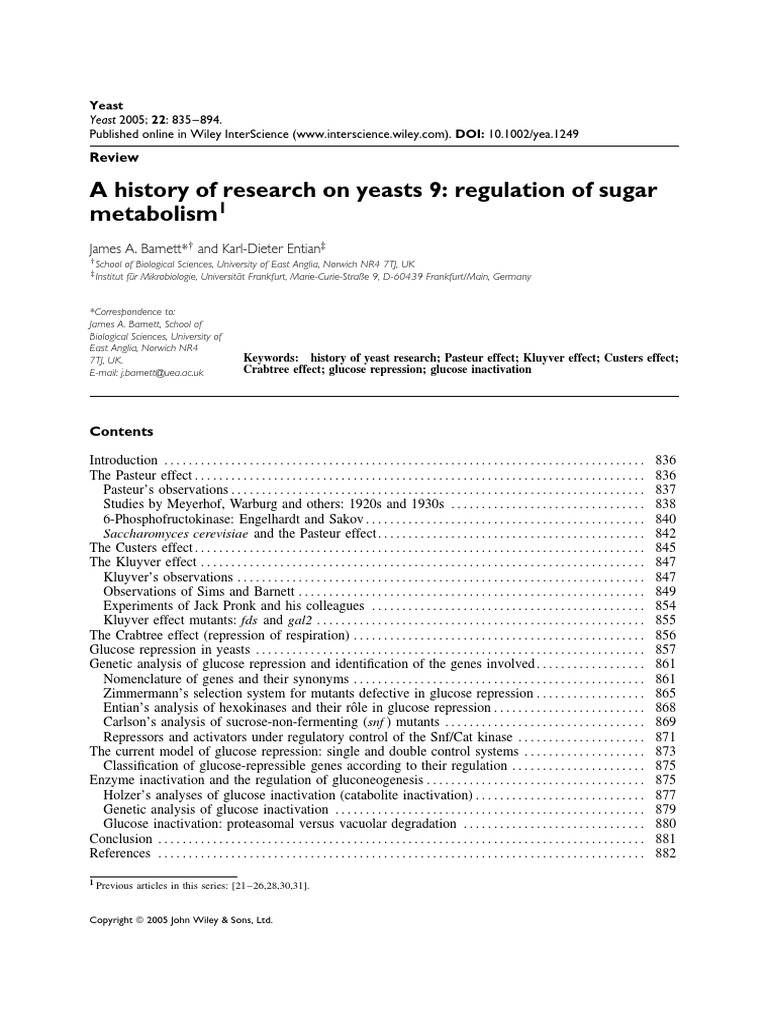 Barnett & Entian (2005) | PDF | Cellular Respiration | Yeast