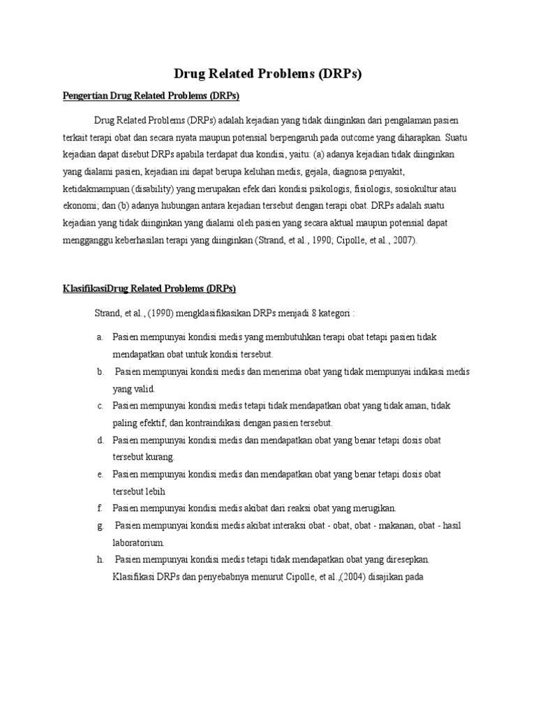 Drug Related Problems | PDF | Pengembangan Diri | Kesehatan Holistik