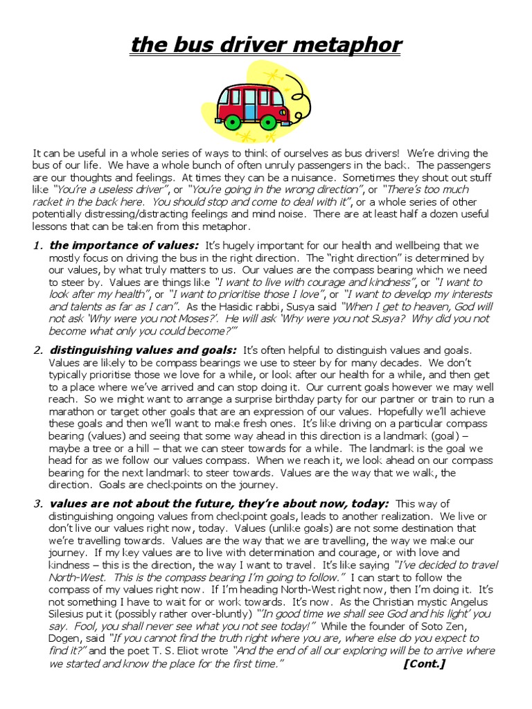 Bus Driver Metaphor | Download Free PDF | Thought | Feeling