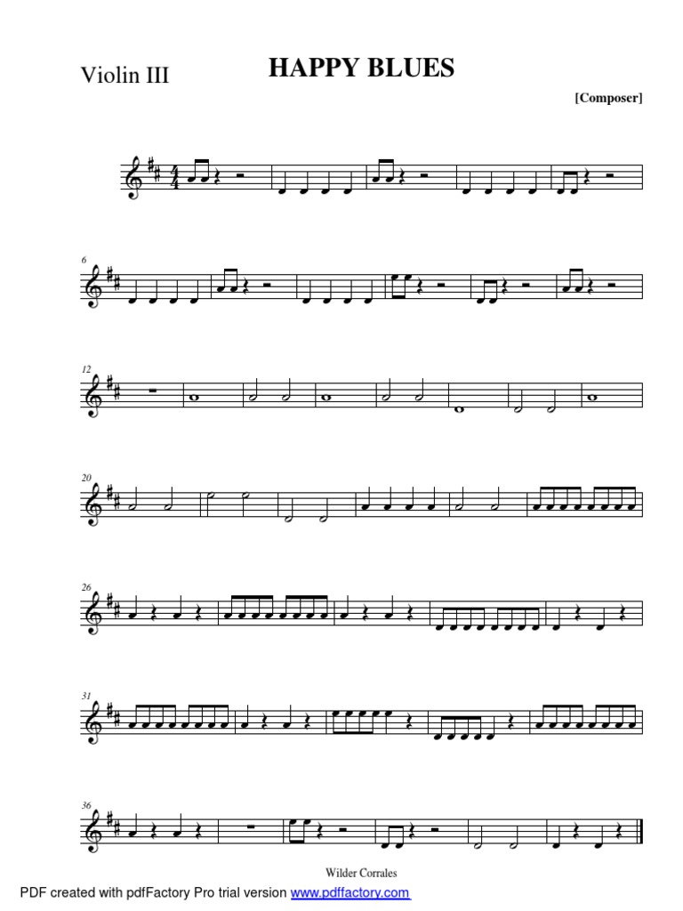 Happy Blues for Violin III | PDF
