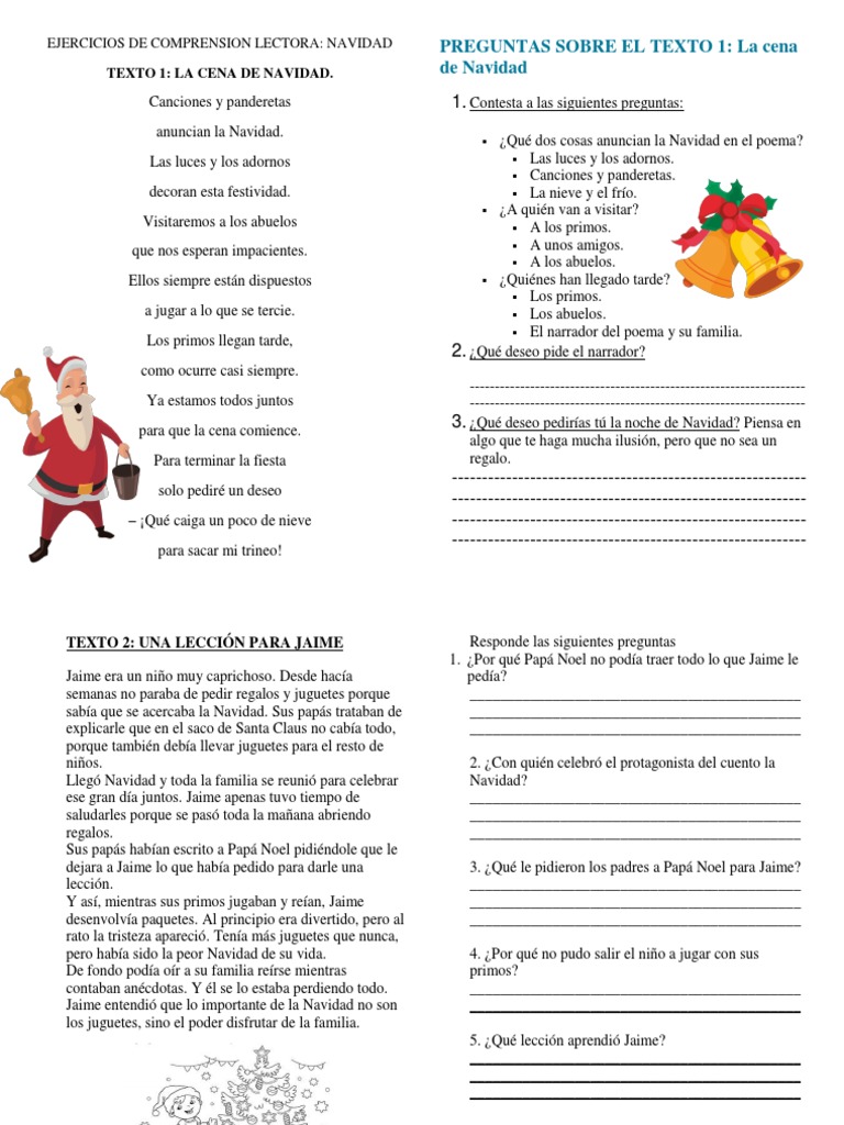 Comprension Lectora - Navidad | PDF | Árbol de Navidad | Navidad