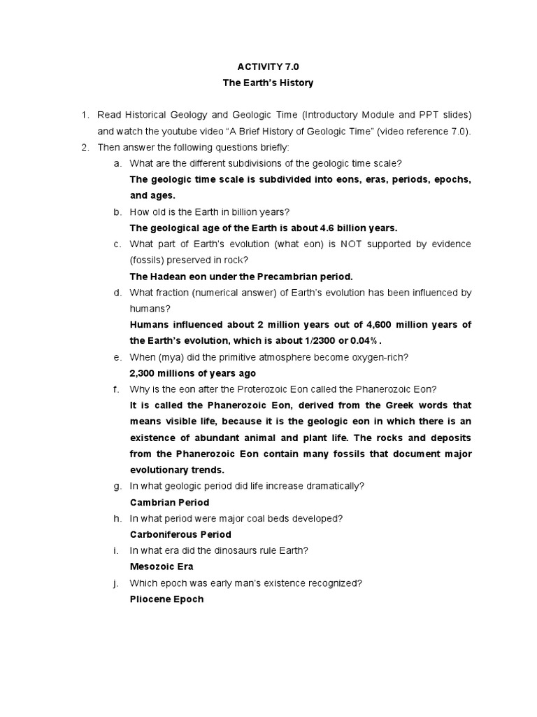Hadean Eon Fossils and Earth's History | PDF | Geologic Time Scale ...