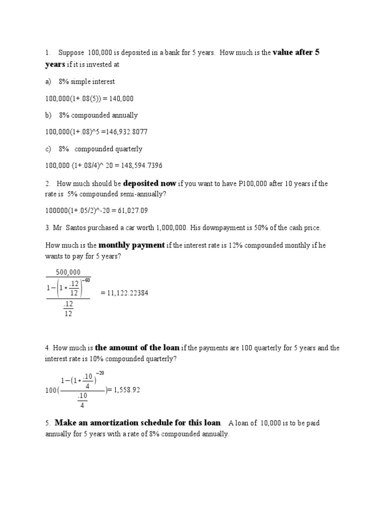 Interest Calculations and Loan Payments Guide | PDF