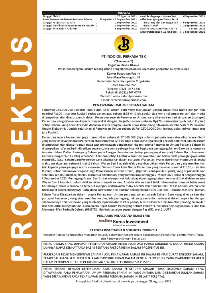 F - Buku Prospektus Iop | PDF