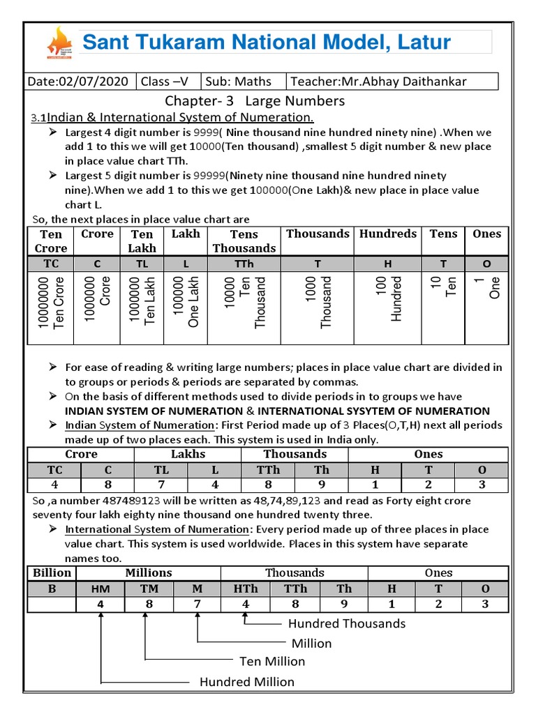 Chapter 3 Large Numbers | PDF | Lexicology | Written Communication