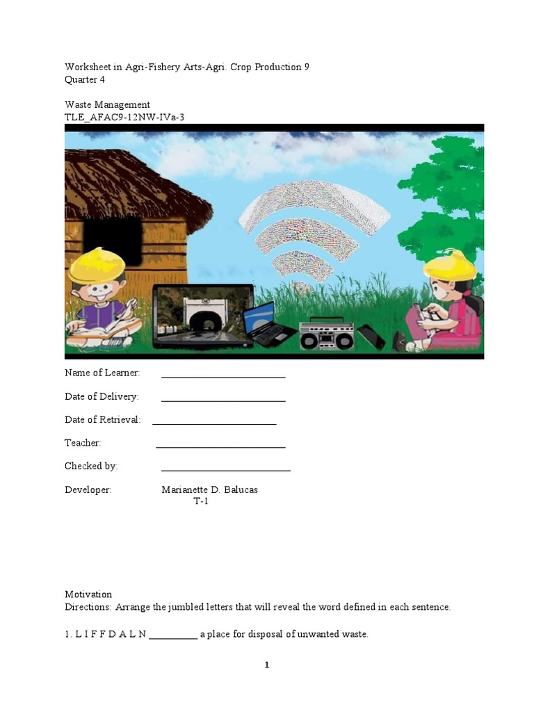 Worksheet No.1 | Download Free PDF | Waste | Waste Management