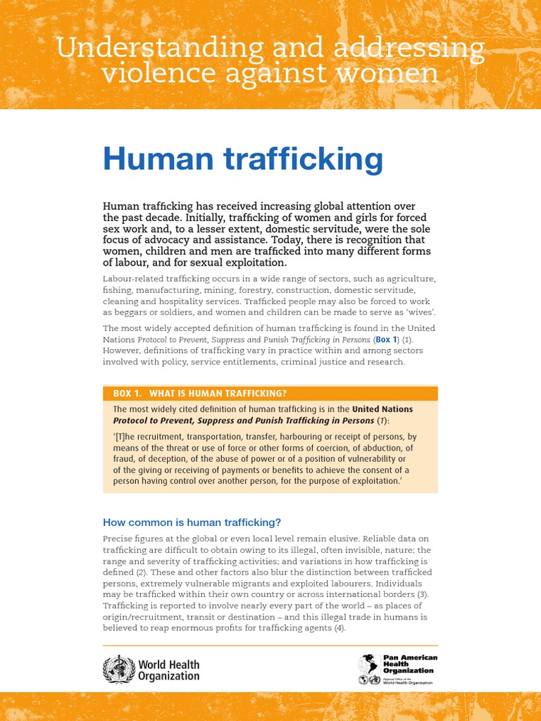 Human Trafficking: Understanding and Addressing Violence Against Women ...