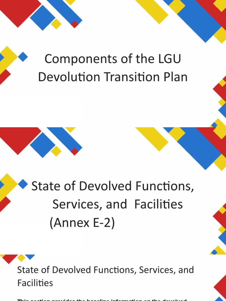 Components of The LGU Devolution Transition Plan | PDF | Social ...