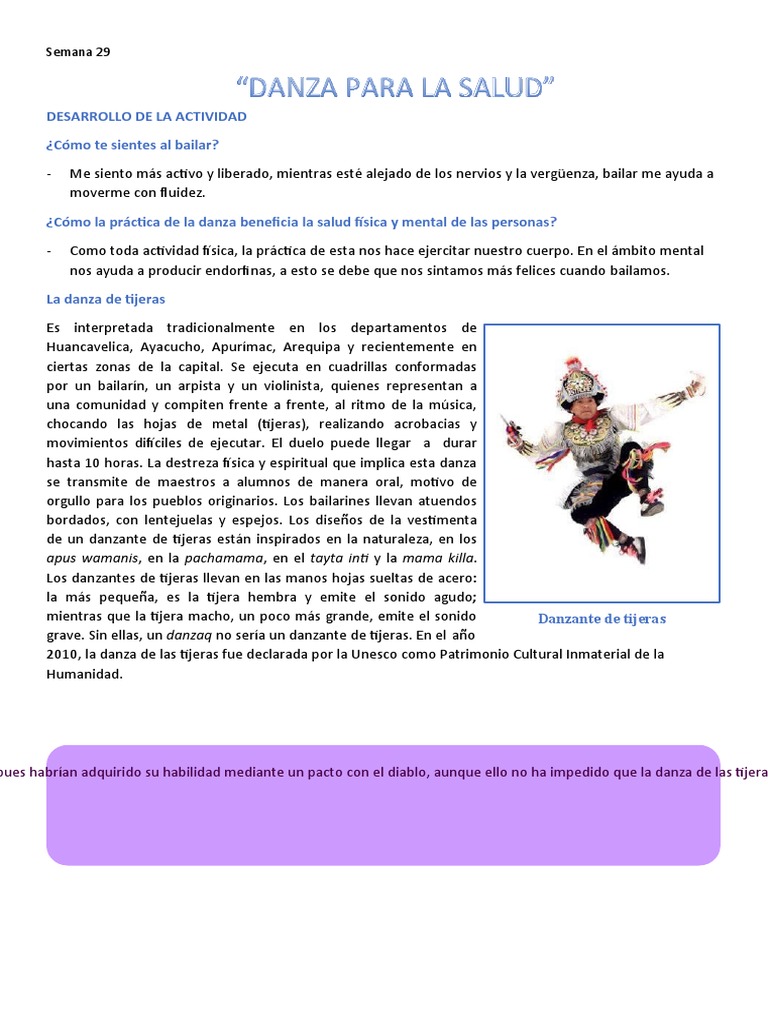Danza de Tijeras: Cultura y Beneficios | PDF | Bailes