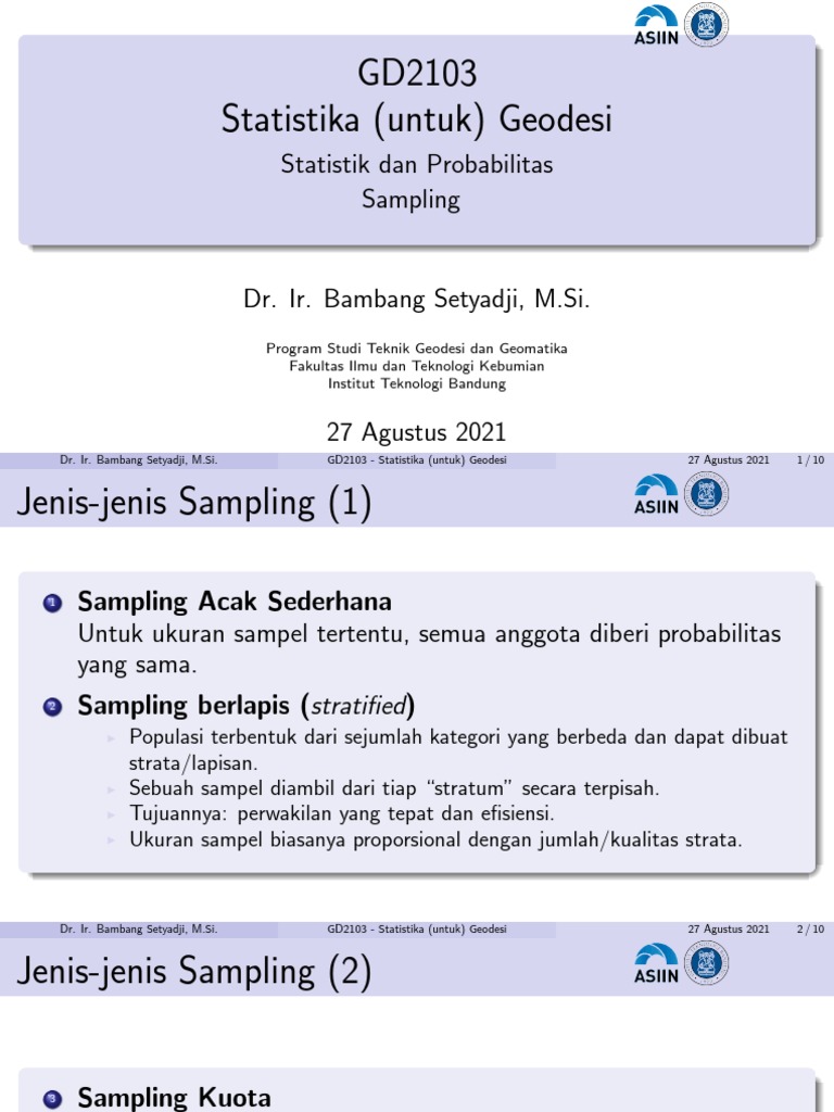 Modul 2 Bagian 2 STATISTIKA GEODESI - 2021 BS | PDF