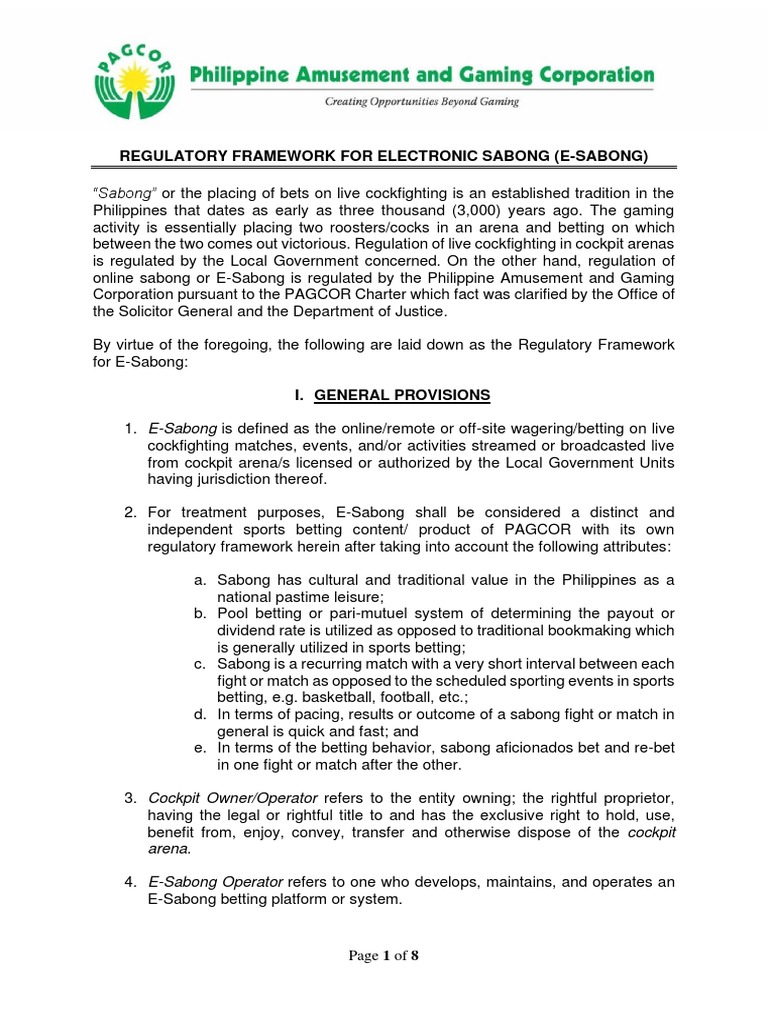 E-Sabong Regulatory Framework in the Philippines | PDF | Money ...