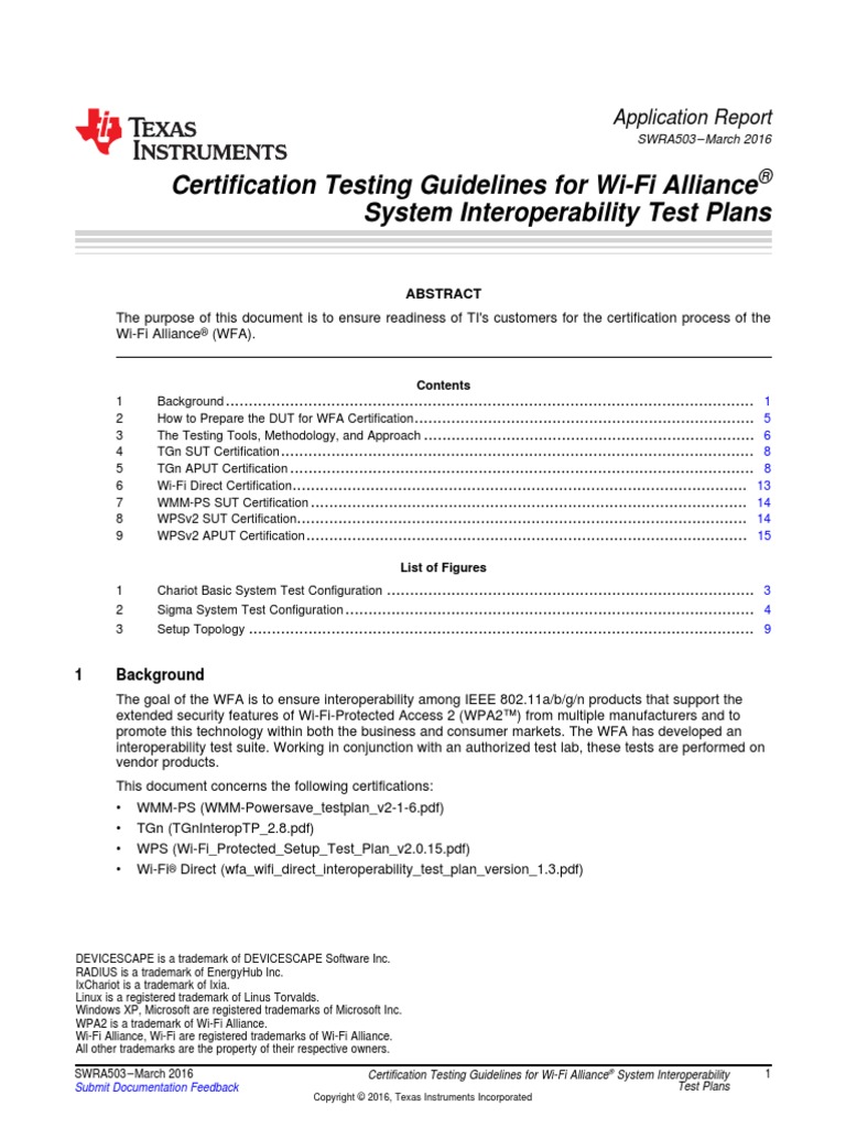 Certification Testing Guidelines For Wi-Fi Alliance IoP Testplan | PDF ...