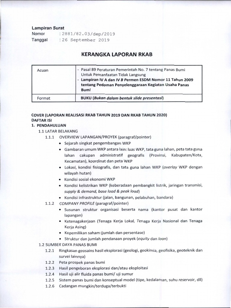 Format Rkab Tahun 2020 | PDF | Teknologi & Rekayasa