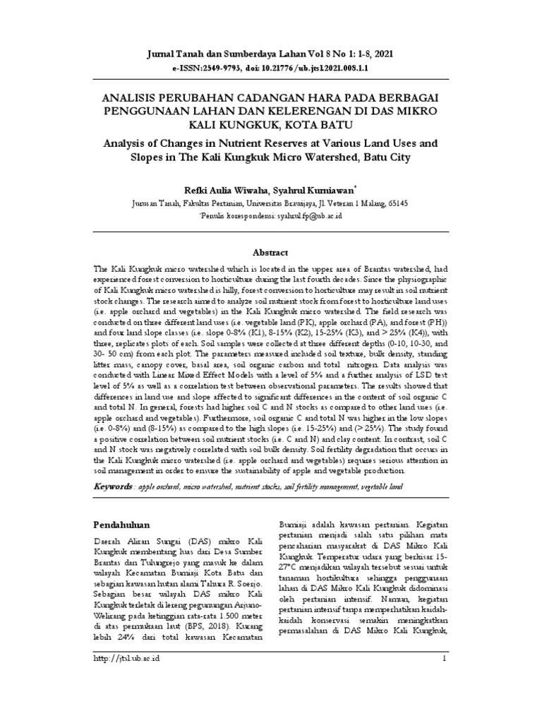 Jurnal Ilmiah Ilmu Tanah Fatur Rahman | PDF