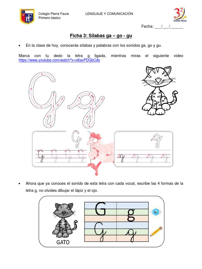 Actividades con sílabas ga-go-gu | PDF