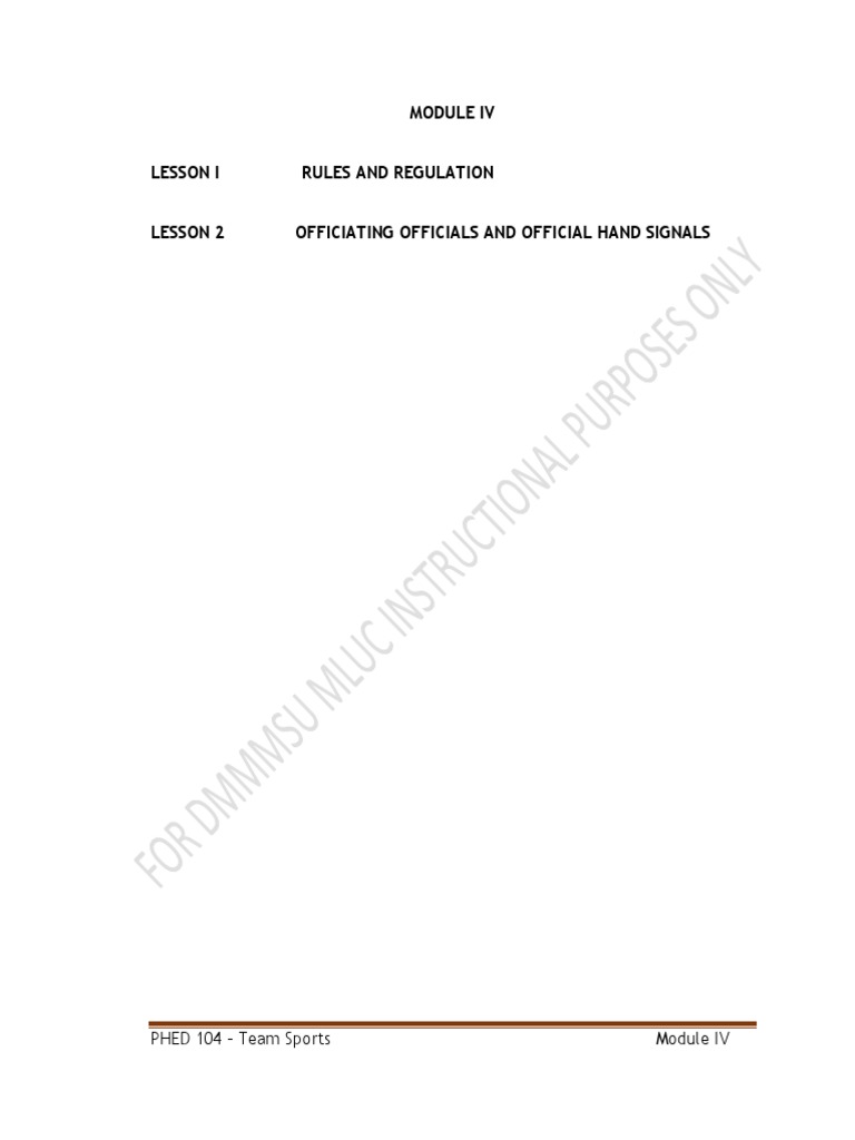 PHED 104 MODULE IV Final Edit | PDF | Referee | Leisure