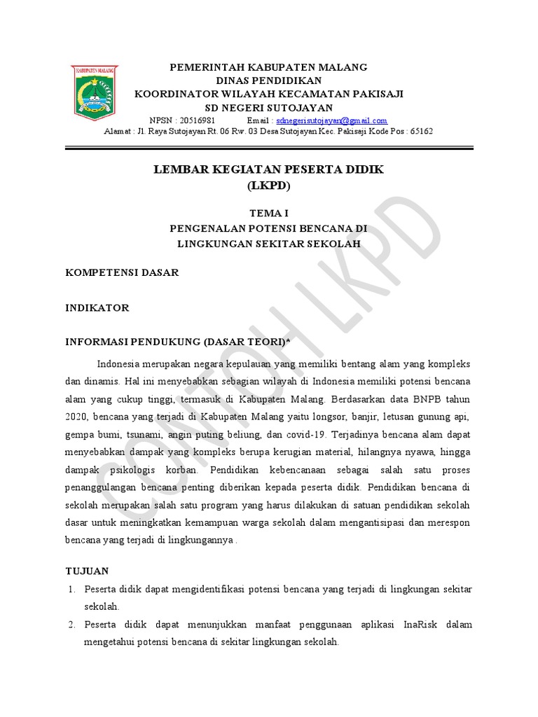 Contoh LKPD | PDF