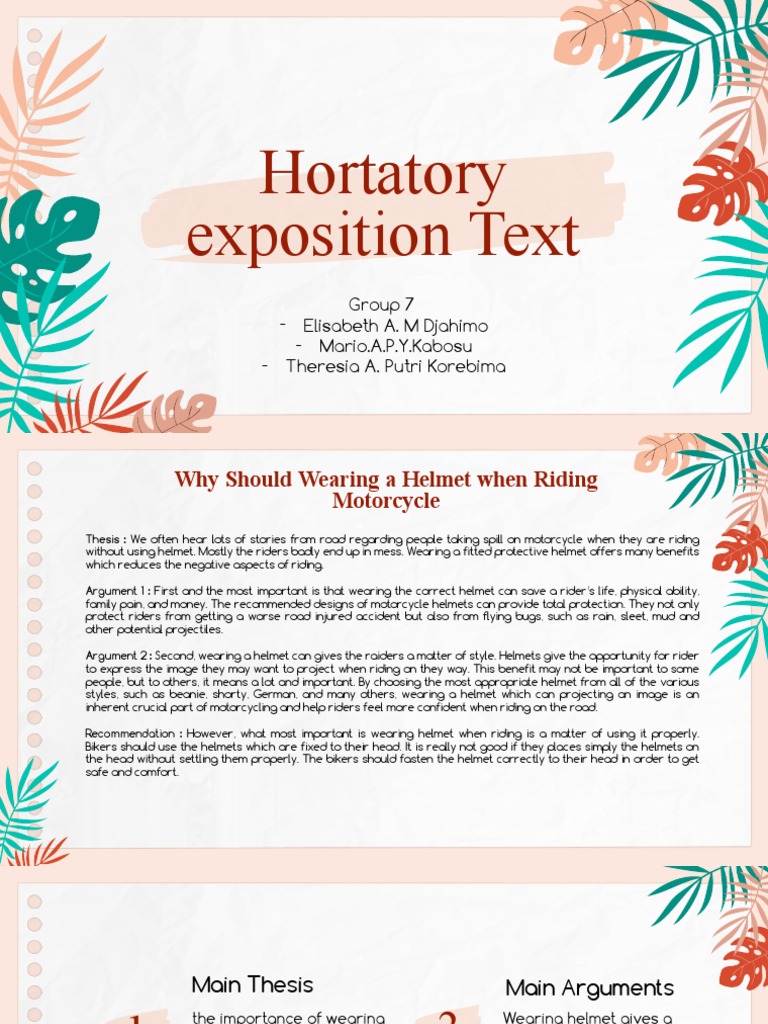 Hortatory Exposition Text | PDF