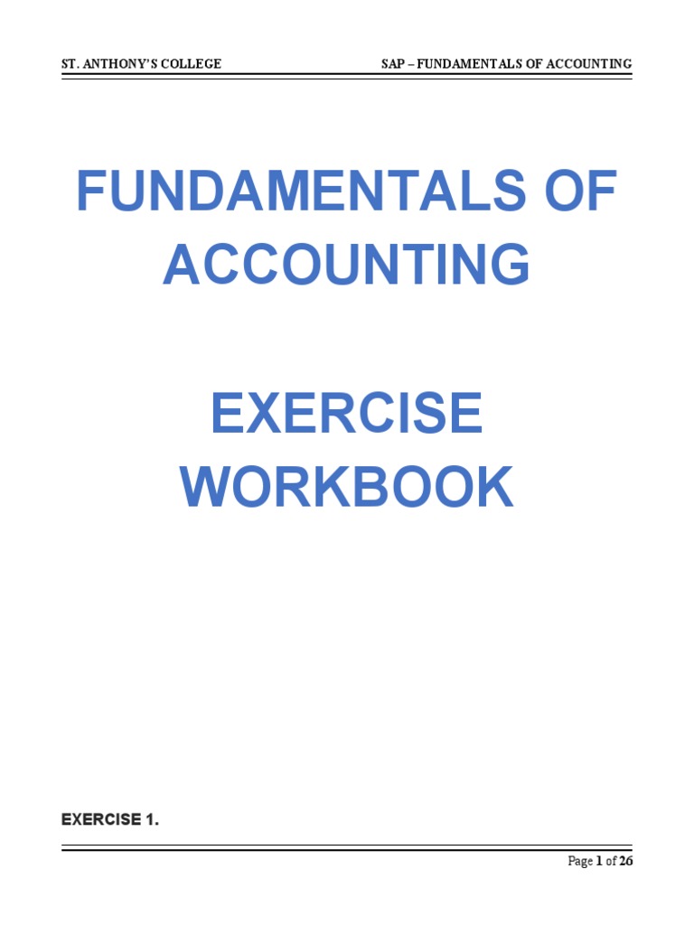 Fundamentals of Accounting Exercise Workbook | PDF | Expense | Invoice
