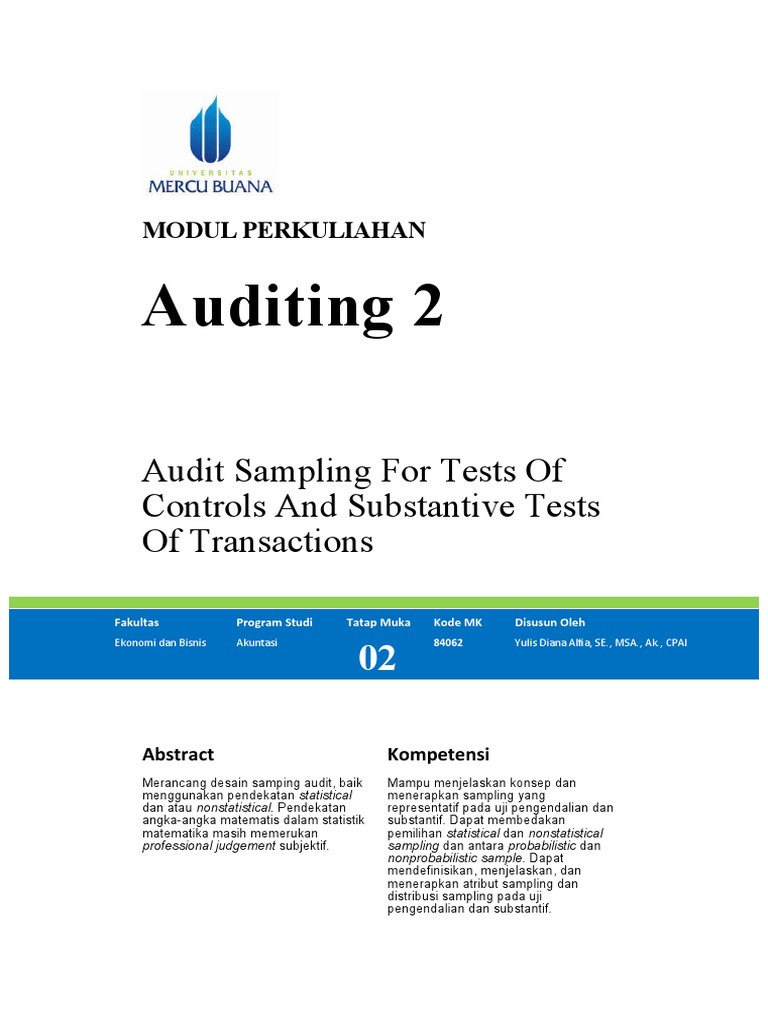 Modul Auditing II (TM2) | PDF