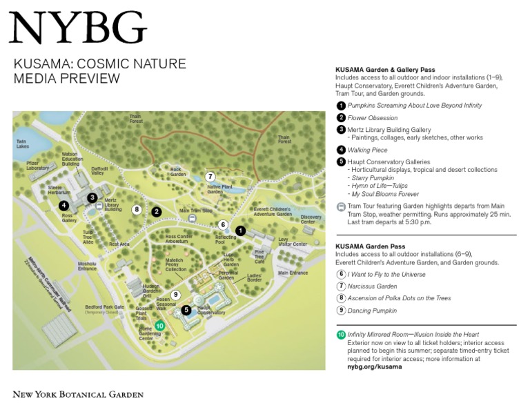 NYBG - KUSAMACosmicNature 05 Exhibition Map | PDF | Horticulture And ...