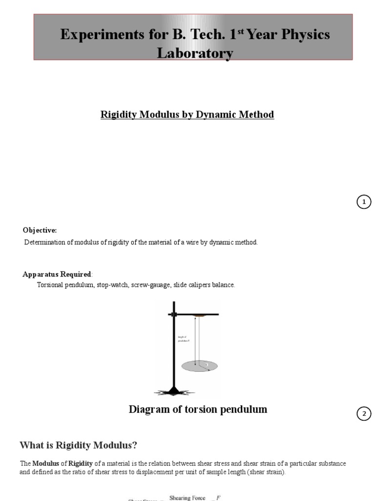 Rigidity Modulus | Download Free PDF | Stiffness | Pendulum